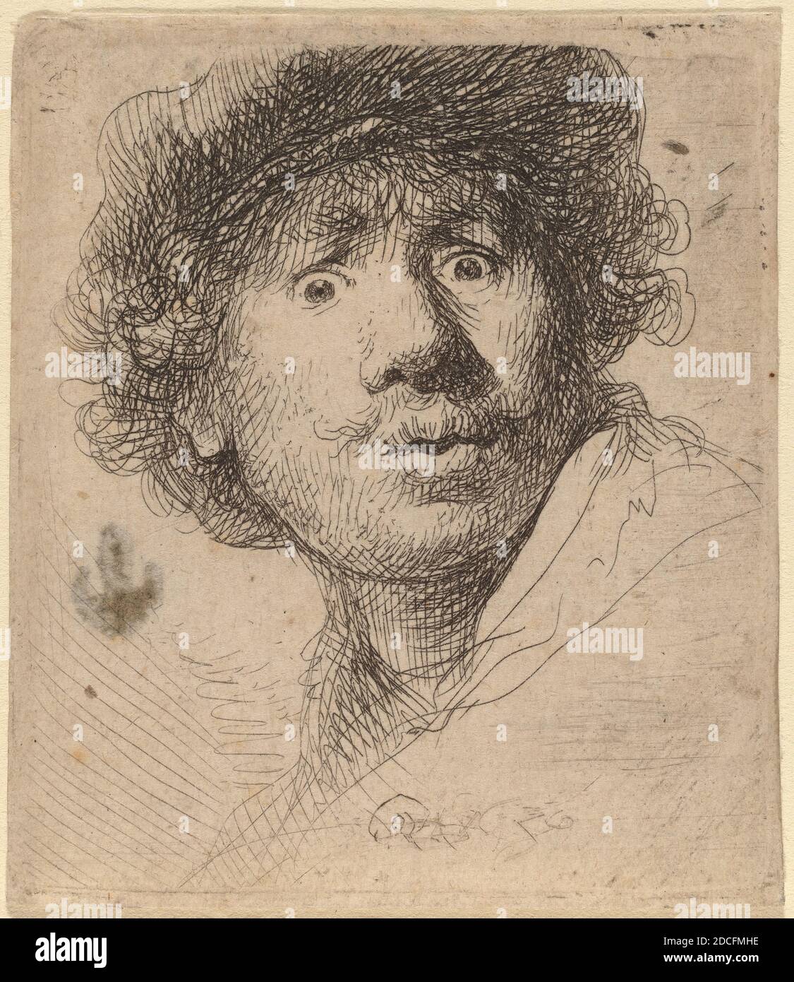 Rembrandt self portrait etching hi-res stock photography and images - Alamy
