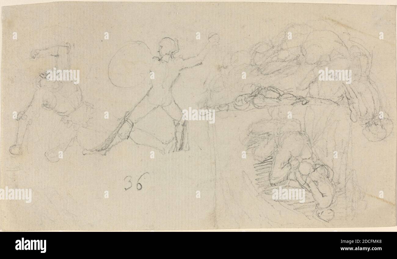 John Flaxman, (artist), British, 1755 - 1826, Sheet of Sketches ...