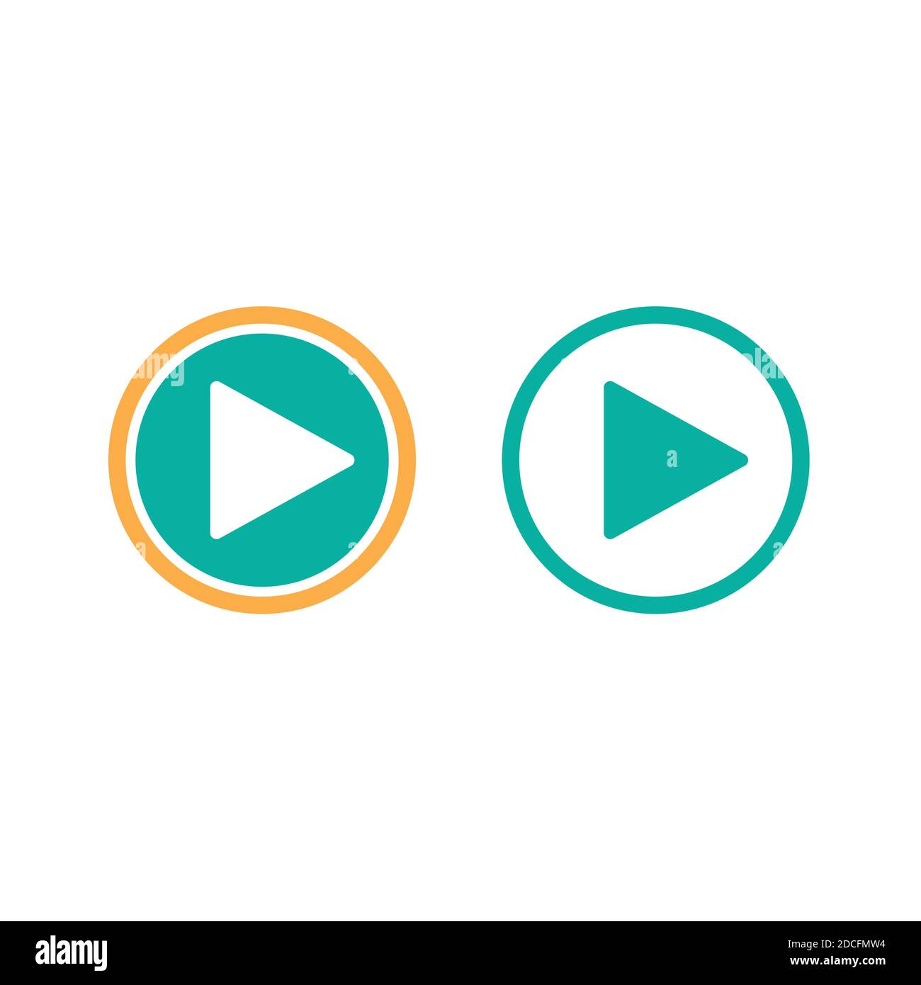 Play icons in circle. Film or Media icon flat. button. pictogram ...