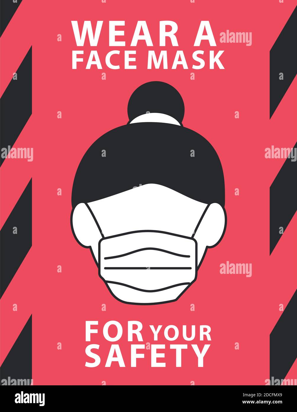 wear face mask for your safety red label vector illustration design ...