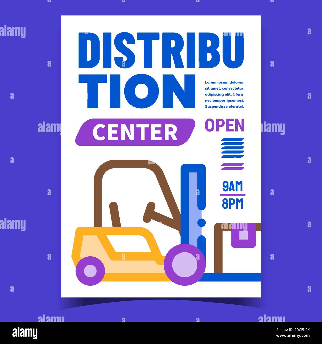 Distribution Center Creative Promo Banner Vector Stock Vector Image ...
