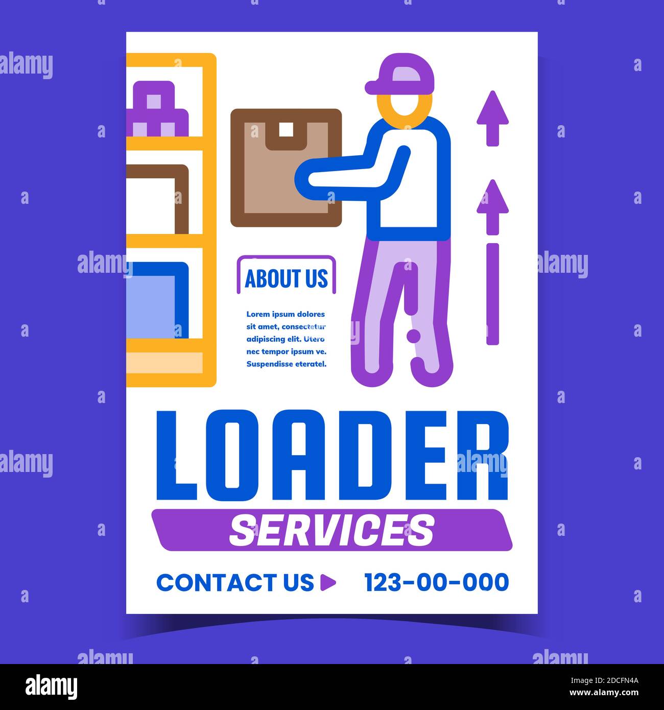 Loader Services Creative Promotion Banner Vector Stock Vector Image ...