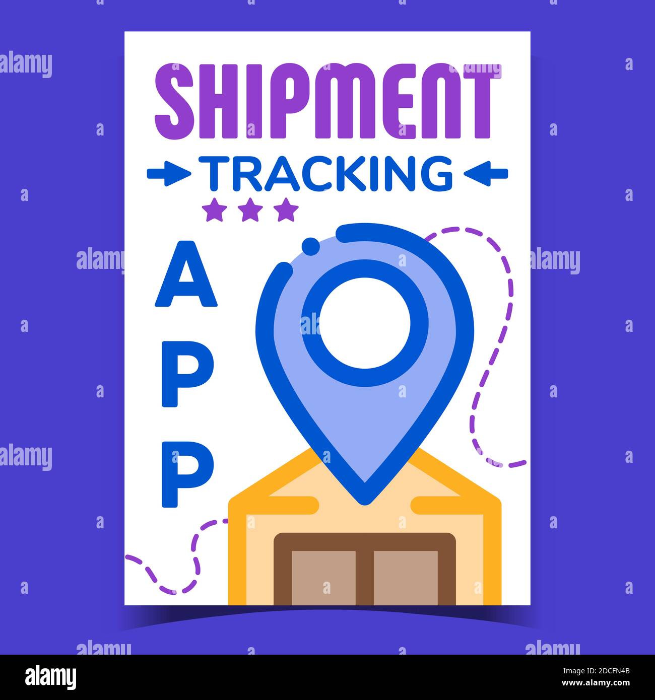 Shipment Tracking App Creative Promo Poster Vector Stock Vector Image ...