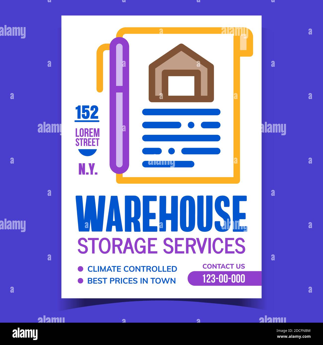 Warehouse Storage Services Promotion Poster Vector Stock Vector Image ...