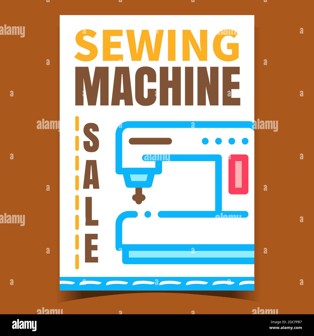 Sewing Machine Sale Creative Promo Poster Vector Stock Vector Image ...