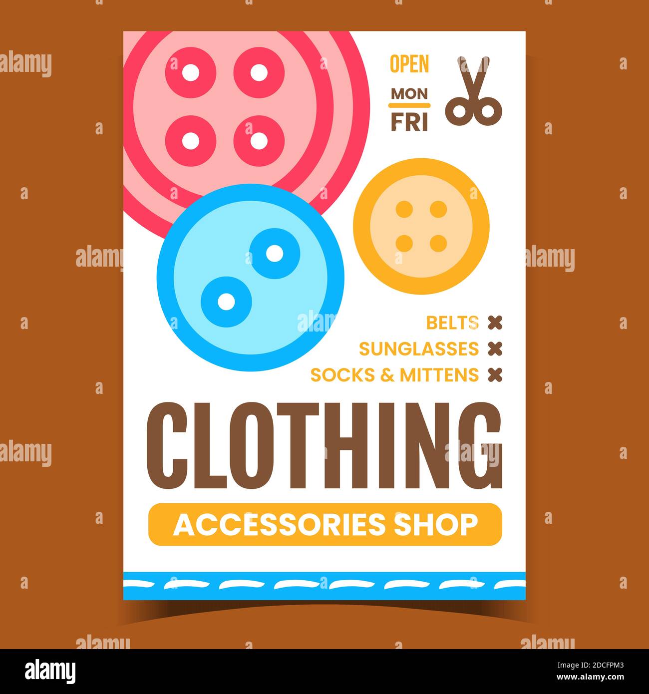 Clothing Accessories Shop Promotion Banner Vector Stock Vector Image ...