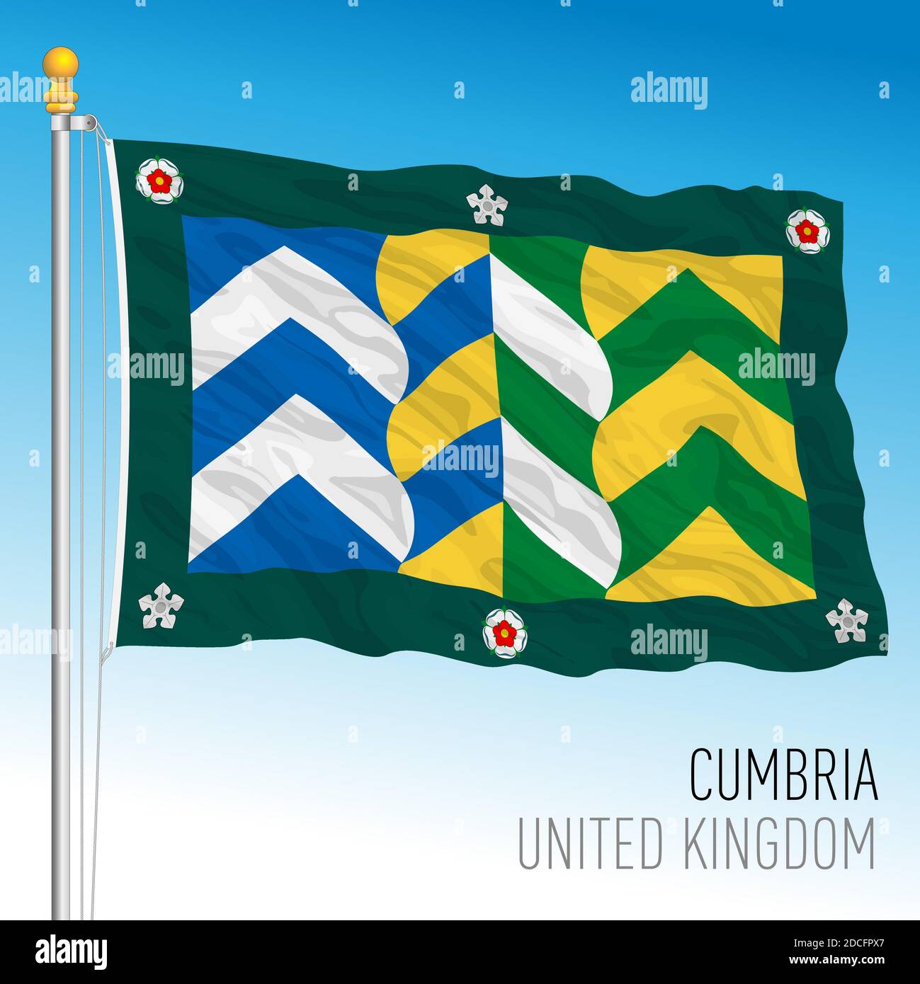 Cumbria county flag, United Kingdom, vector illustration Stock Vector ...