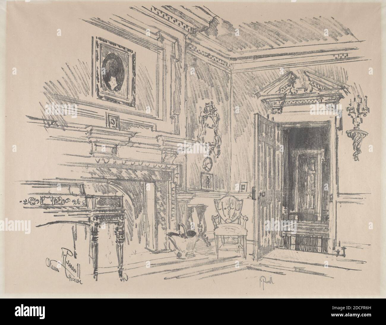 Joseph Pennell, (artist), American, 1857 - 1926, Drawing Room at ...
