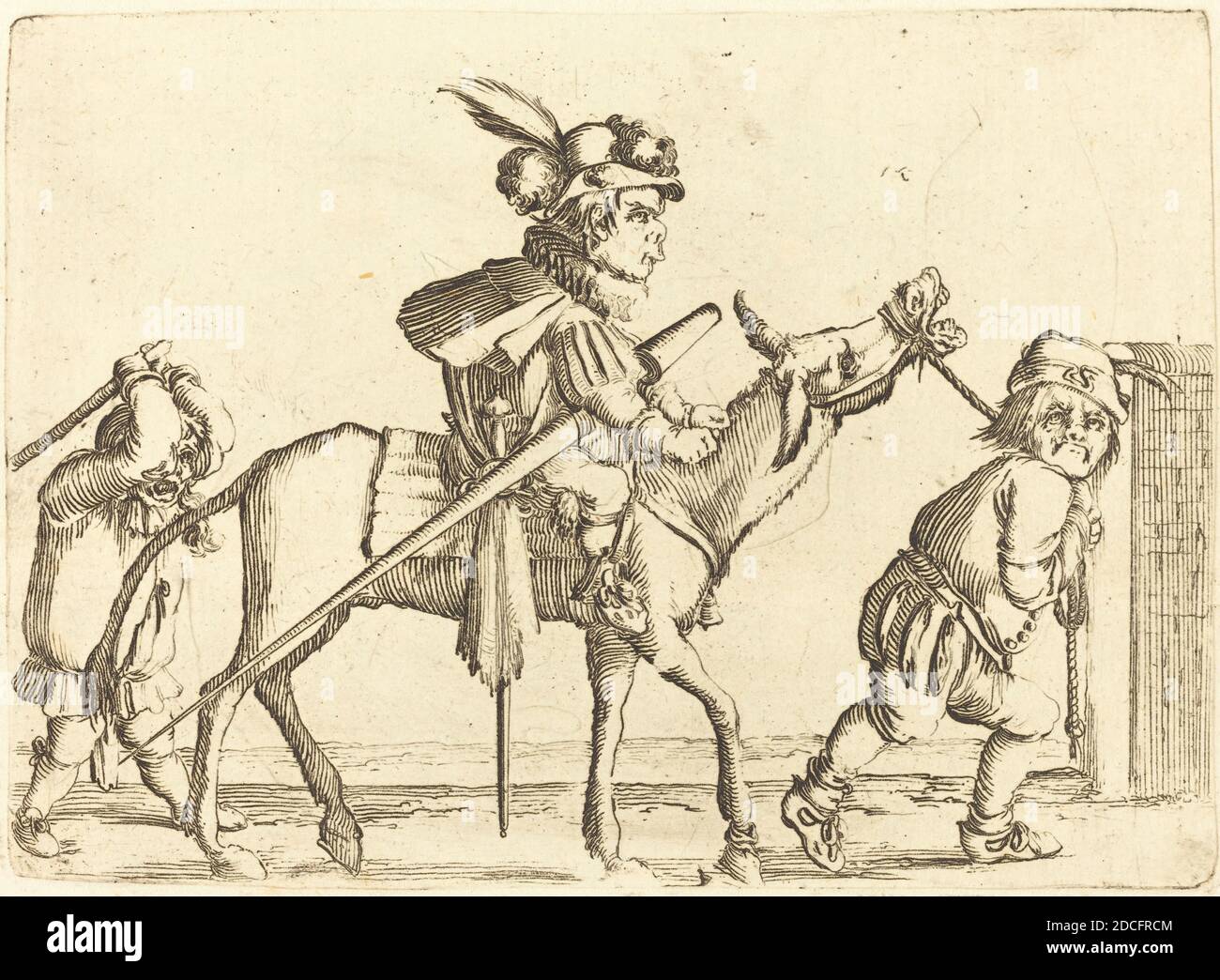 Stefano Della Bella, (artist), Florentine, 1610 - 1664, Dwarf Riding an ...