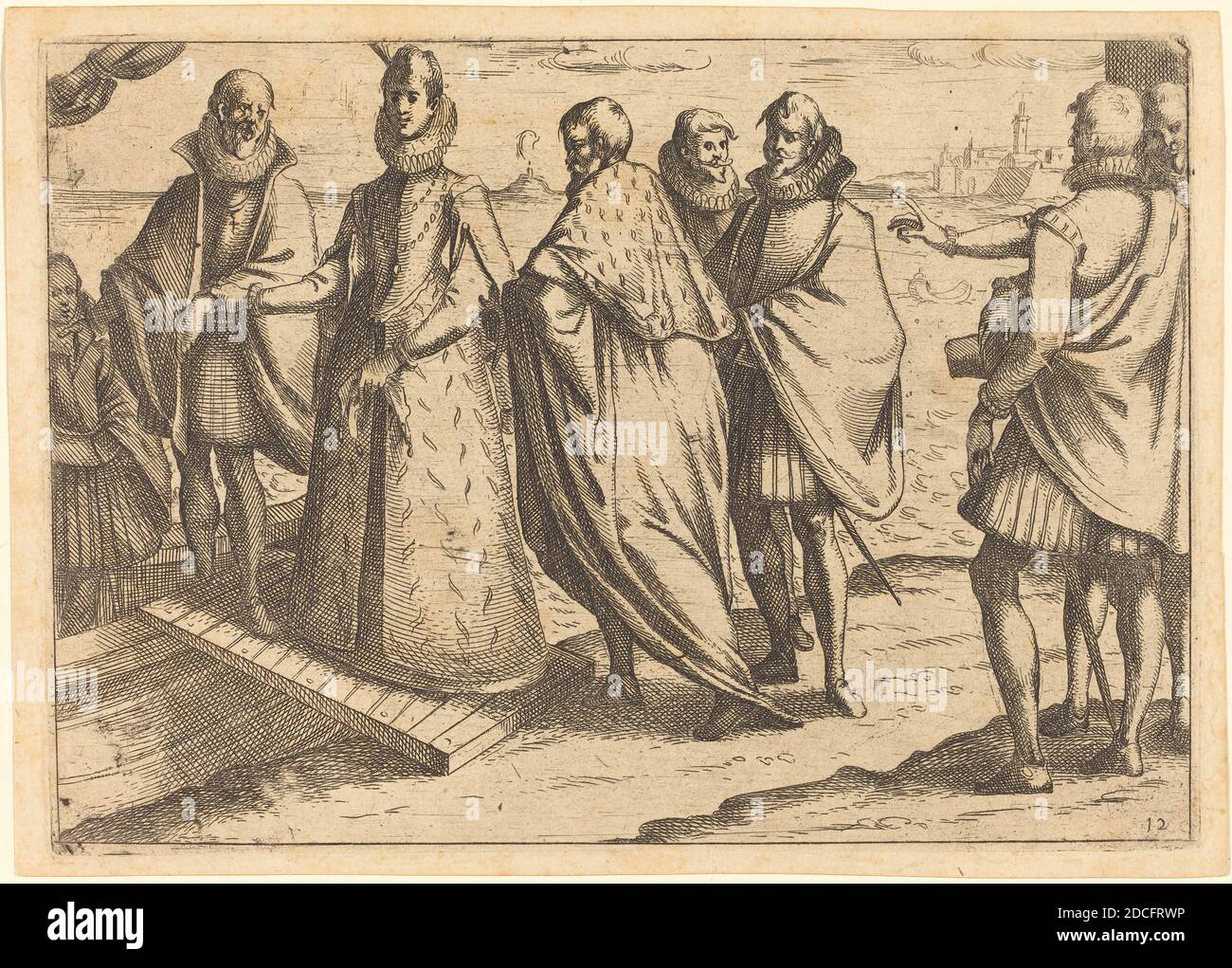 Jacques Callot, (artist), French, 1592 - 1635, Embarkation at Genoa ...