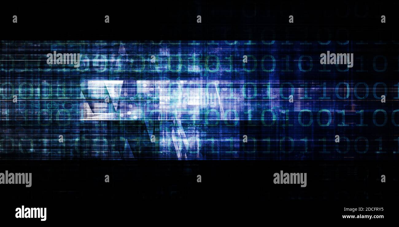 Futuristic Digital Network with Data Communication Art Stock Photo - Alamy