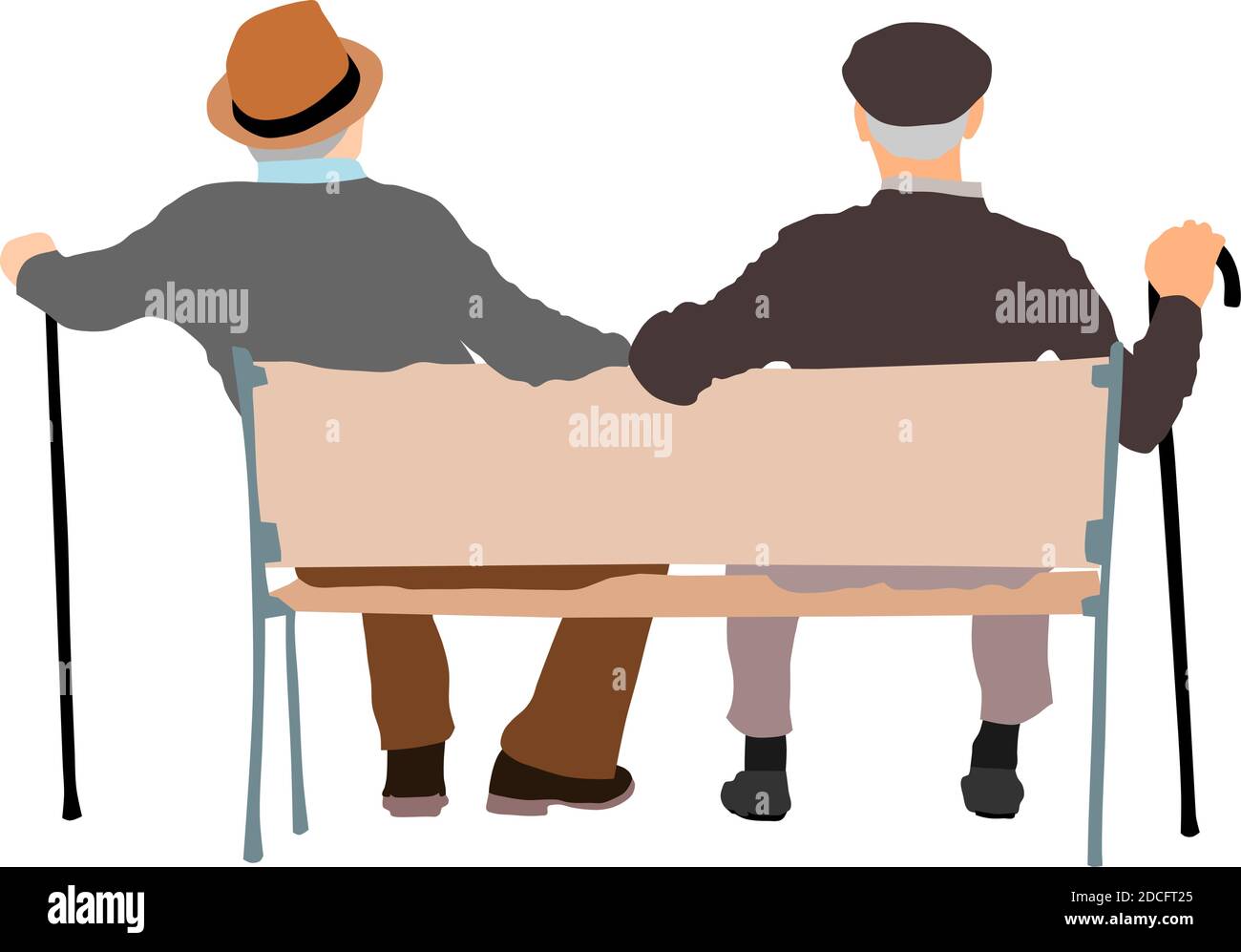 Two old men bench Stock Vector Images - Alamy