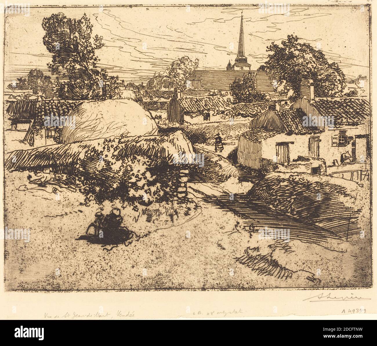 Auguste Lepère, (artist), French, 1849 - 1918, View of St.-Jean-de-Mont ...