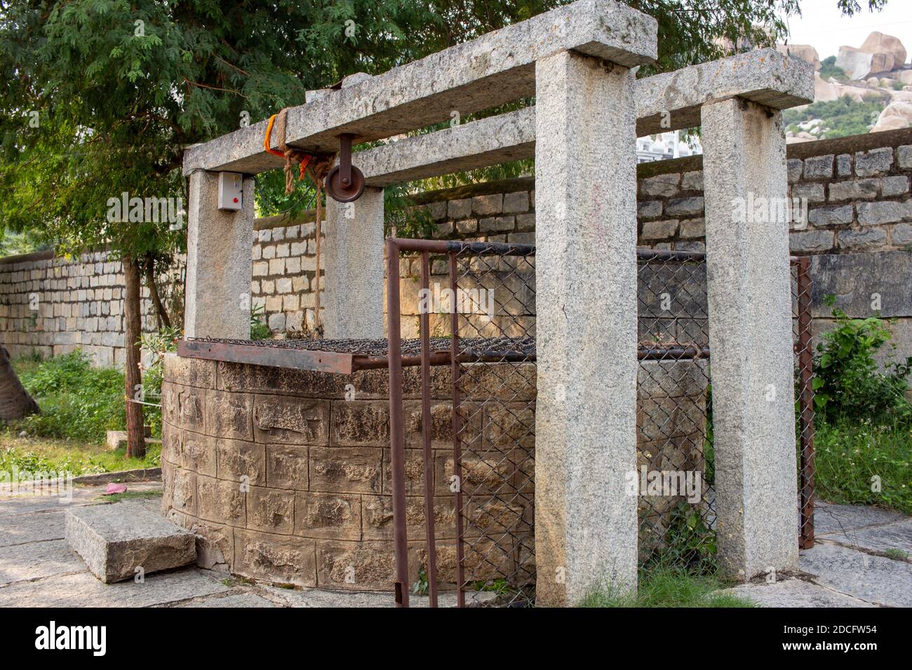 Temple well which is source of water for an ancient temple, Avani ...