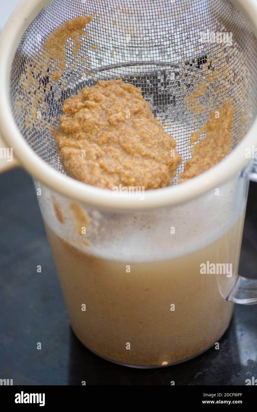 Preparing homemade Bors, a fermented liquid used in Romanian and ...