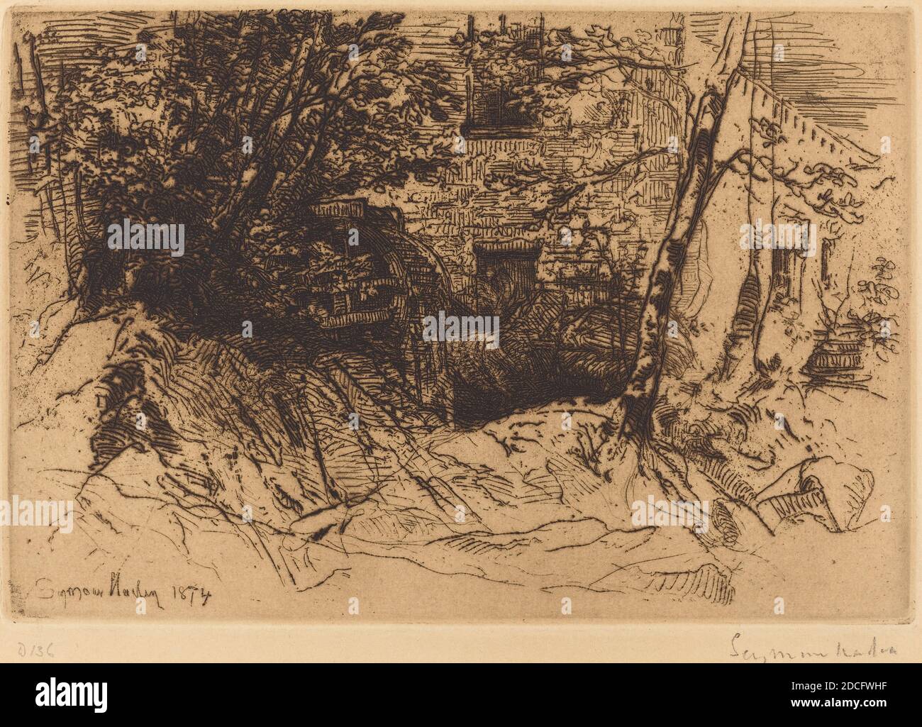 Francis Seymour Haden, (artist), British, 1818 - 1910, The Mill-Wheel ...