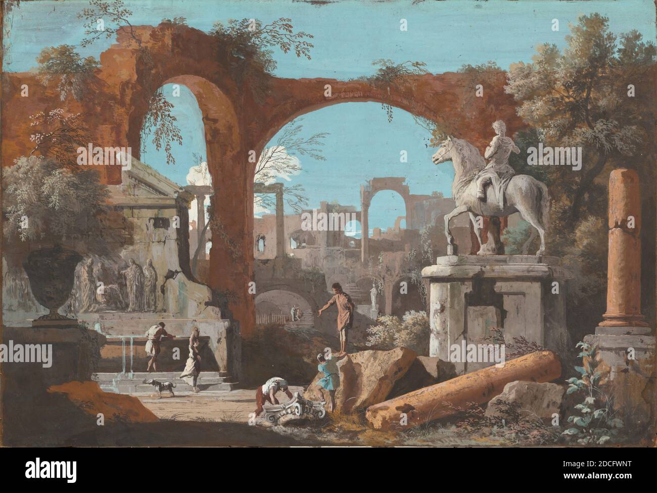 A capriccio of roman ruins hi-res stock photography and images - Alamy