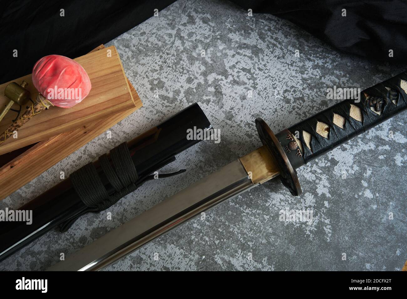 close-up of the Japanese battle sword katana Stock Photo - Alamy