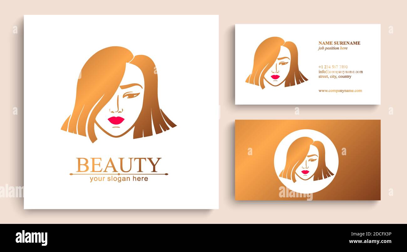 Woman face logo. Asian girl. Emblem for a beauty or yoga salon. Style ...