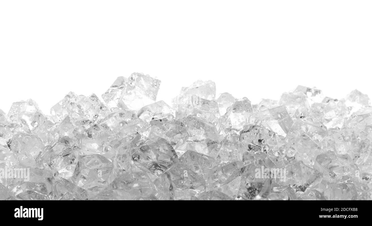 Ice cubes isolated on a white background Stock Photo - Alamy