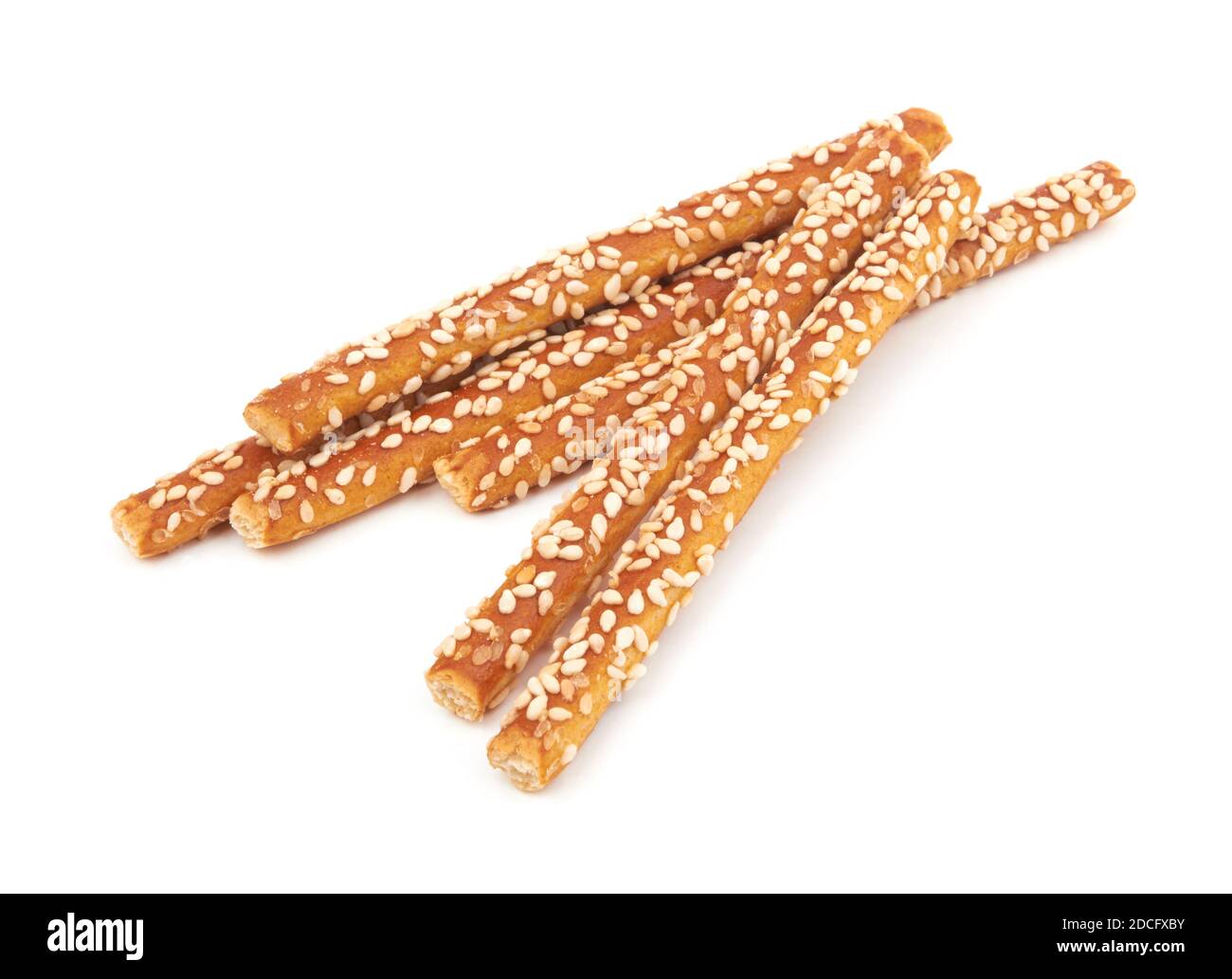 Pretzel sticks coated sesame isolated on white background Stock Photo ...