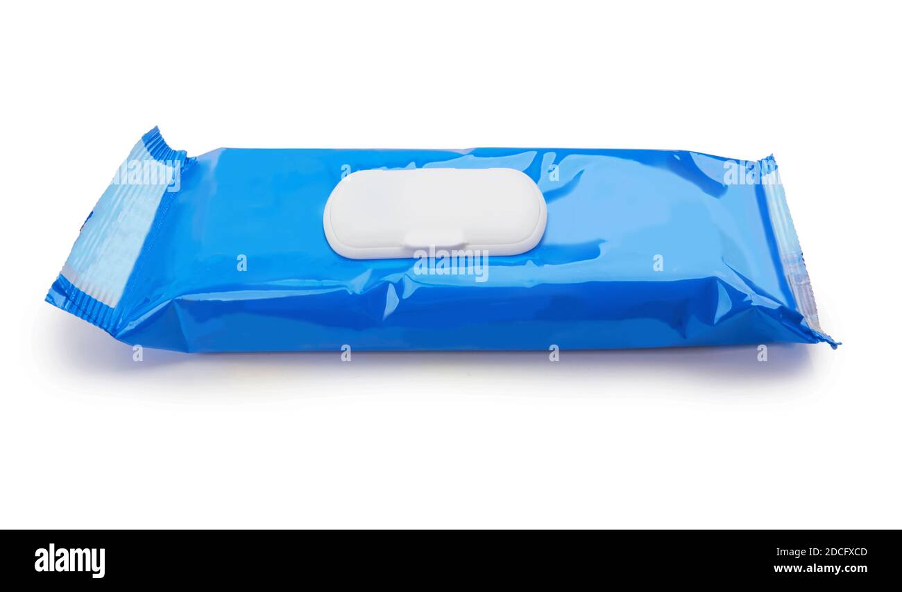 Wet wipes isolated on a white background Stock Photo - Alamy