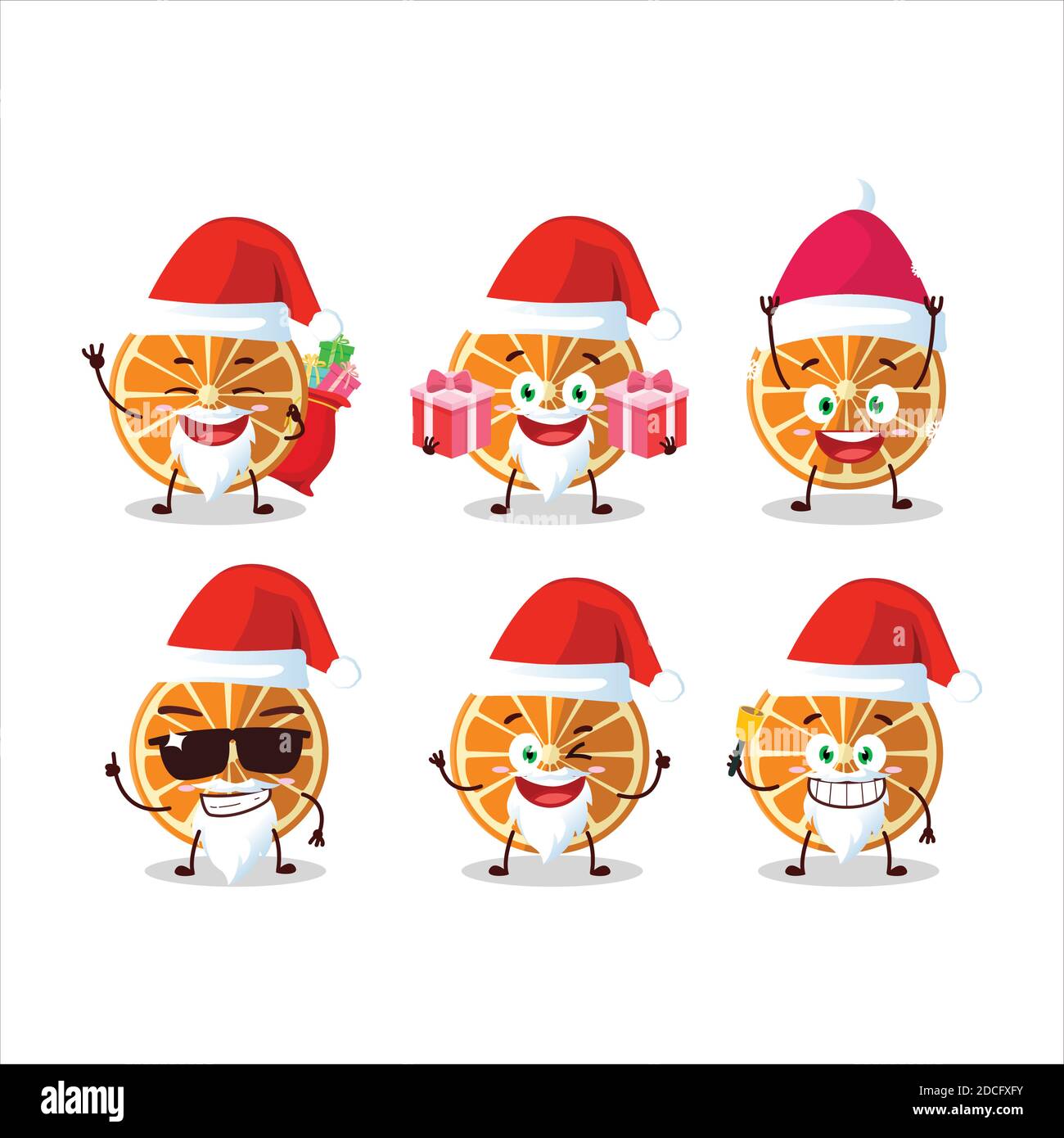 Santa Claus emoticons with new orange cartoon character. Vector ...