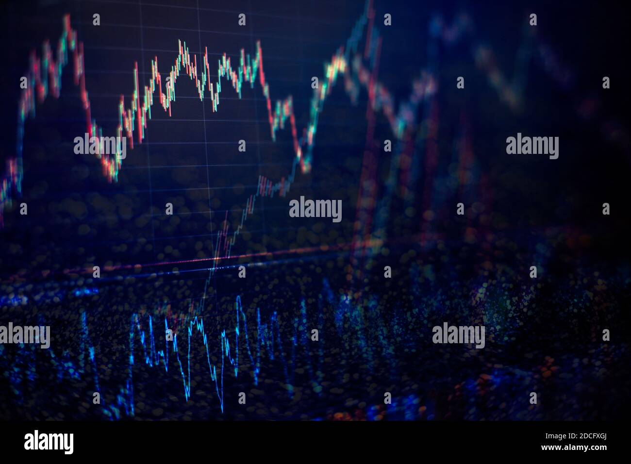 Display of quotes pricing graph visualization. Stock market graph and ...