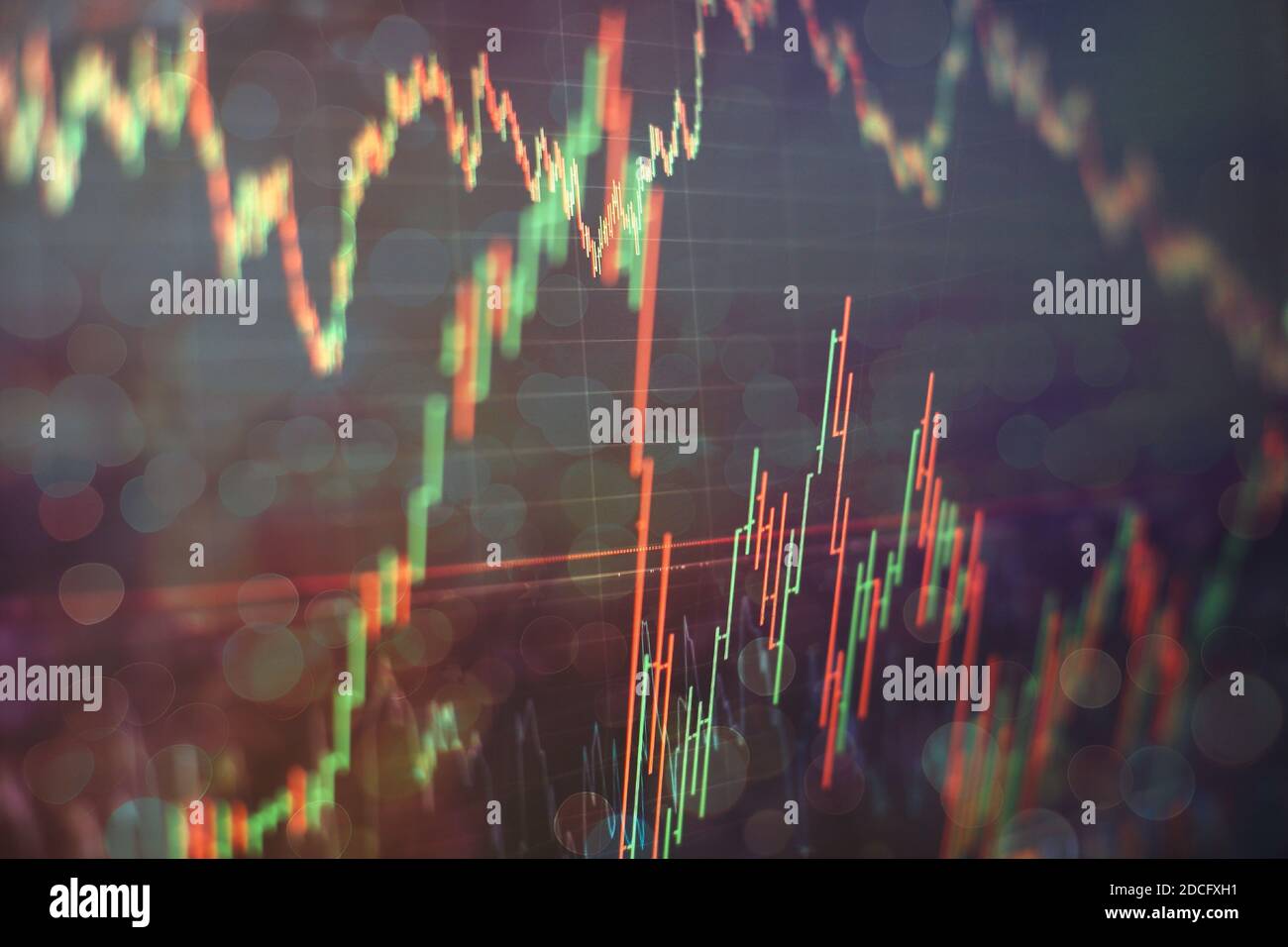 Professional market analysis. Office monitor background. Busines ...