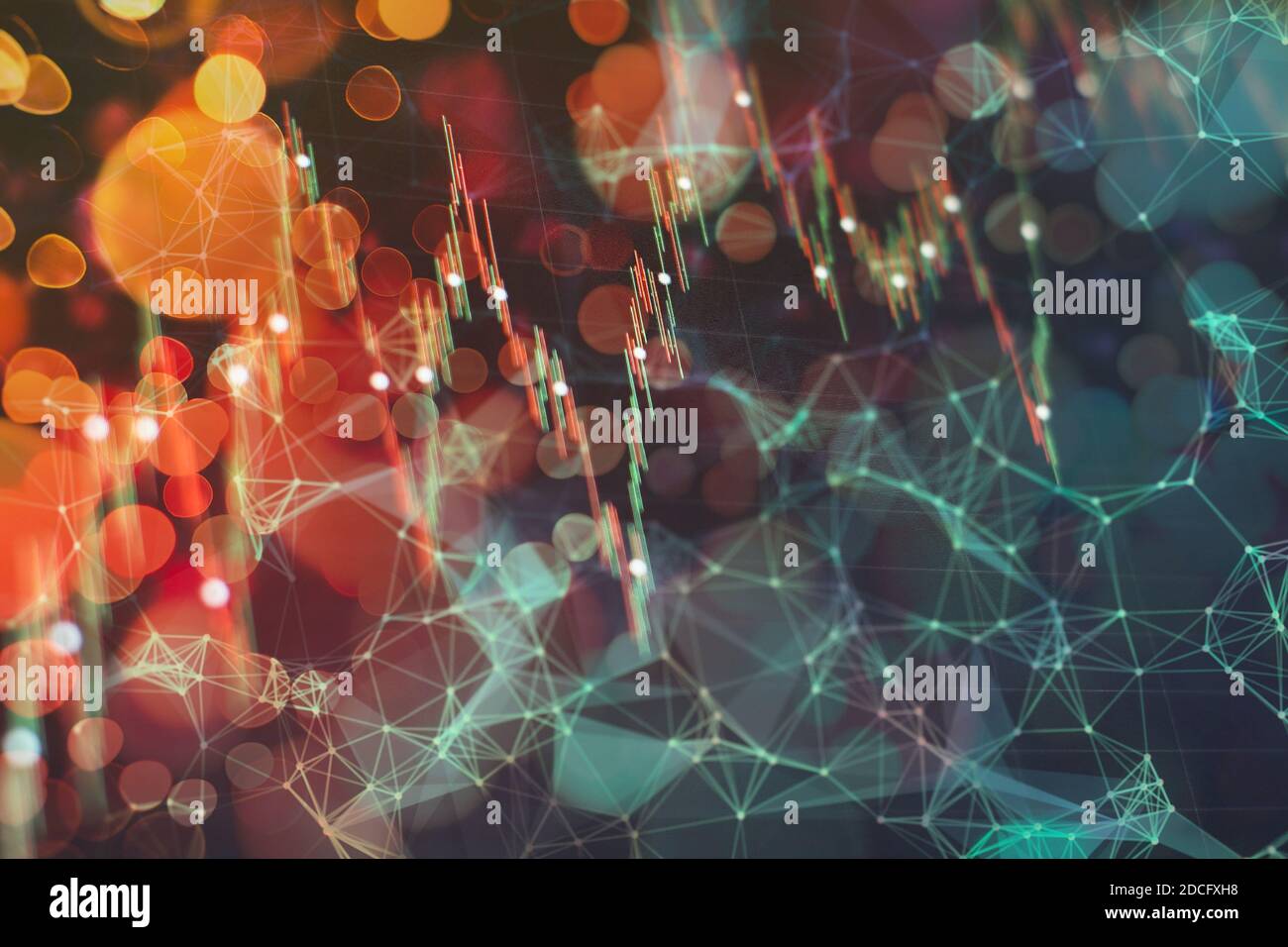 Display of quotes pricing graph visualization. Stock market graph and ...