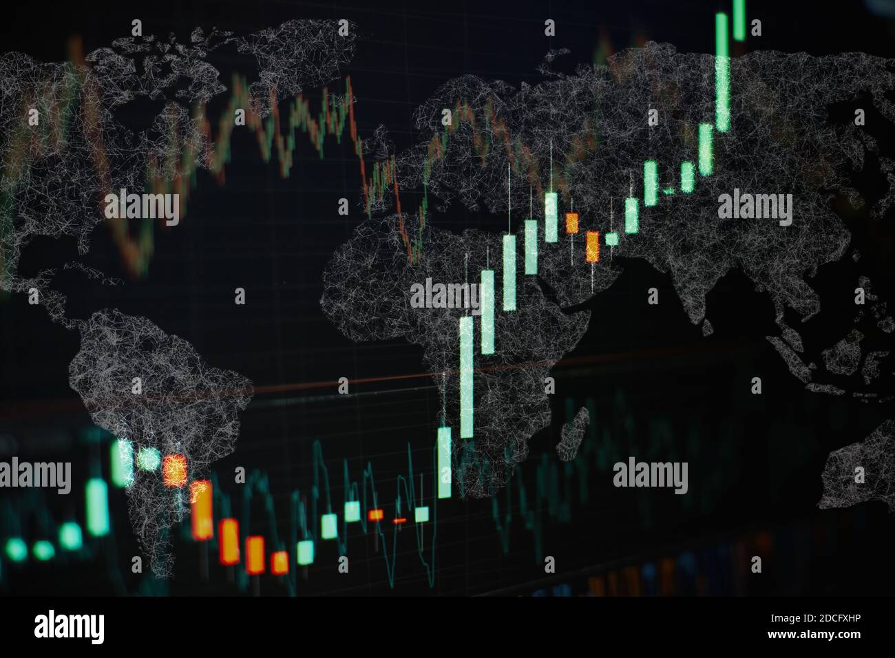 Professional market analysis. Office monitor background. Busines ...