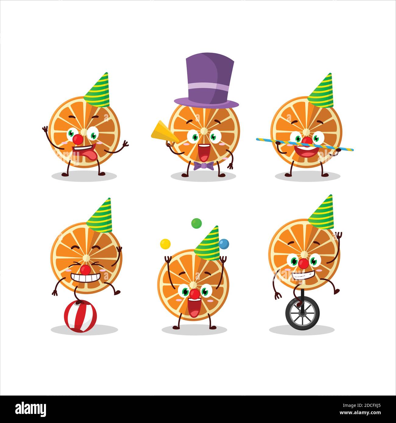 Cartoon character of new orange with various circus shows. Vector ...