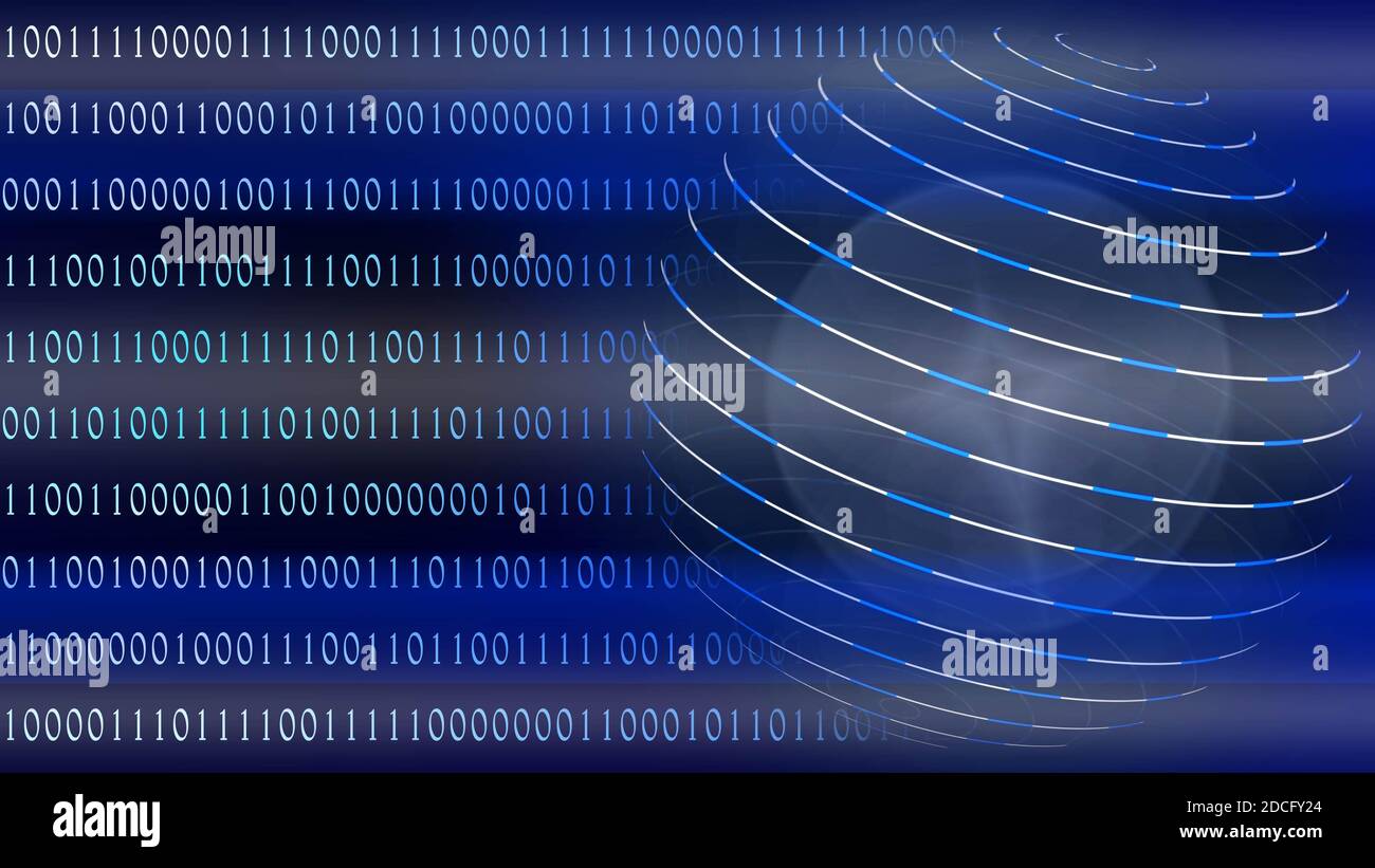 Abstract cyber security concept - graphic elements with binary code ...
