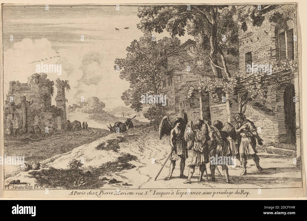 Herman van Swanevelt, (artist), Dutch, c. 1600 - 1655, Abraham and the ...