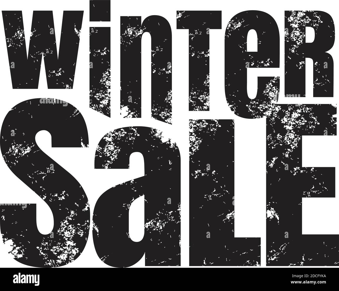Distress font graphic design of Winter Sale. Vector illustration Stock ...