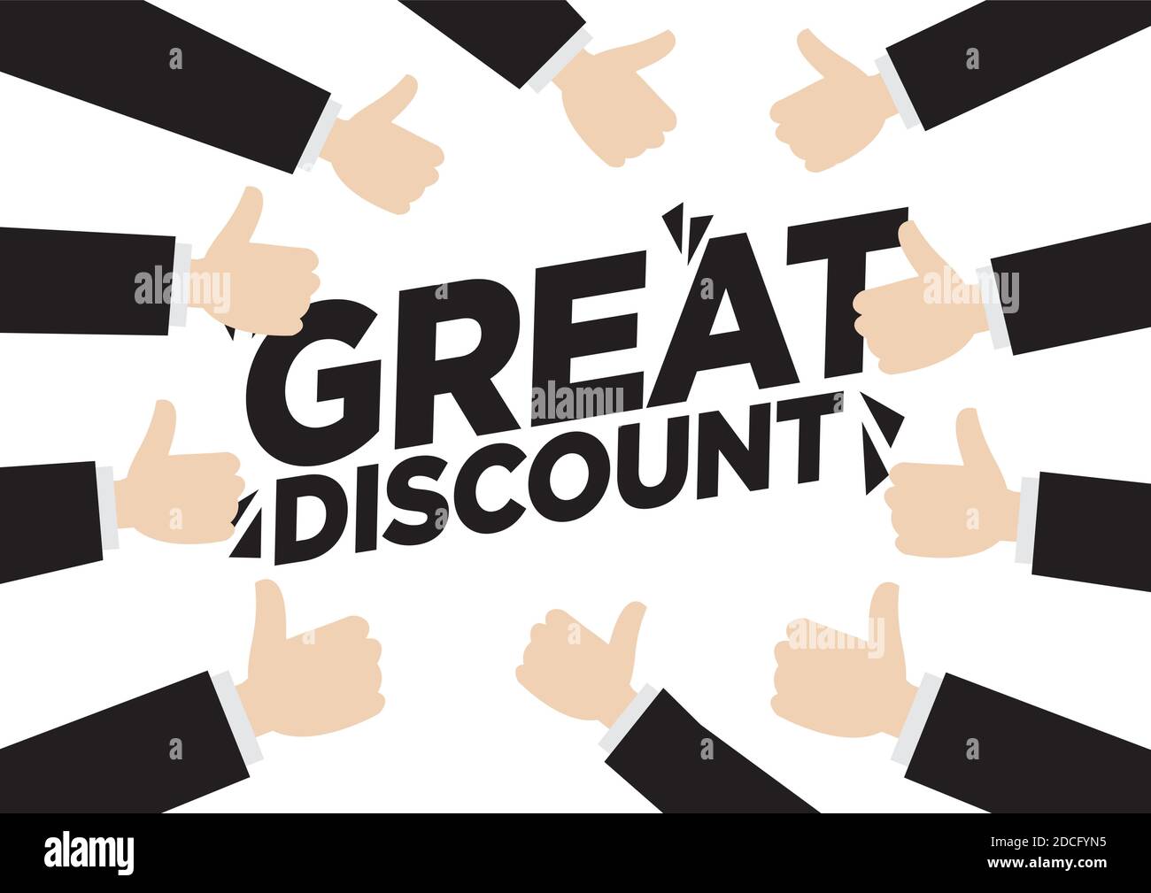 Promotion sale discount with lots of business thumb up hands. Design ...