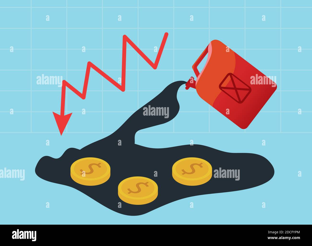 oil price graphic with gallon and arrow statistics vector illustration ...