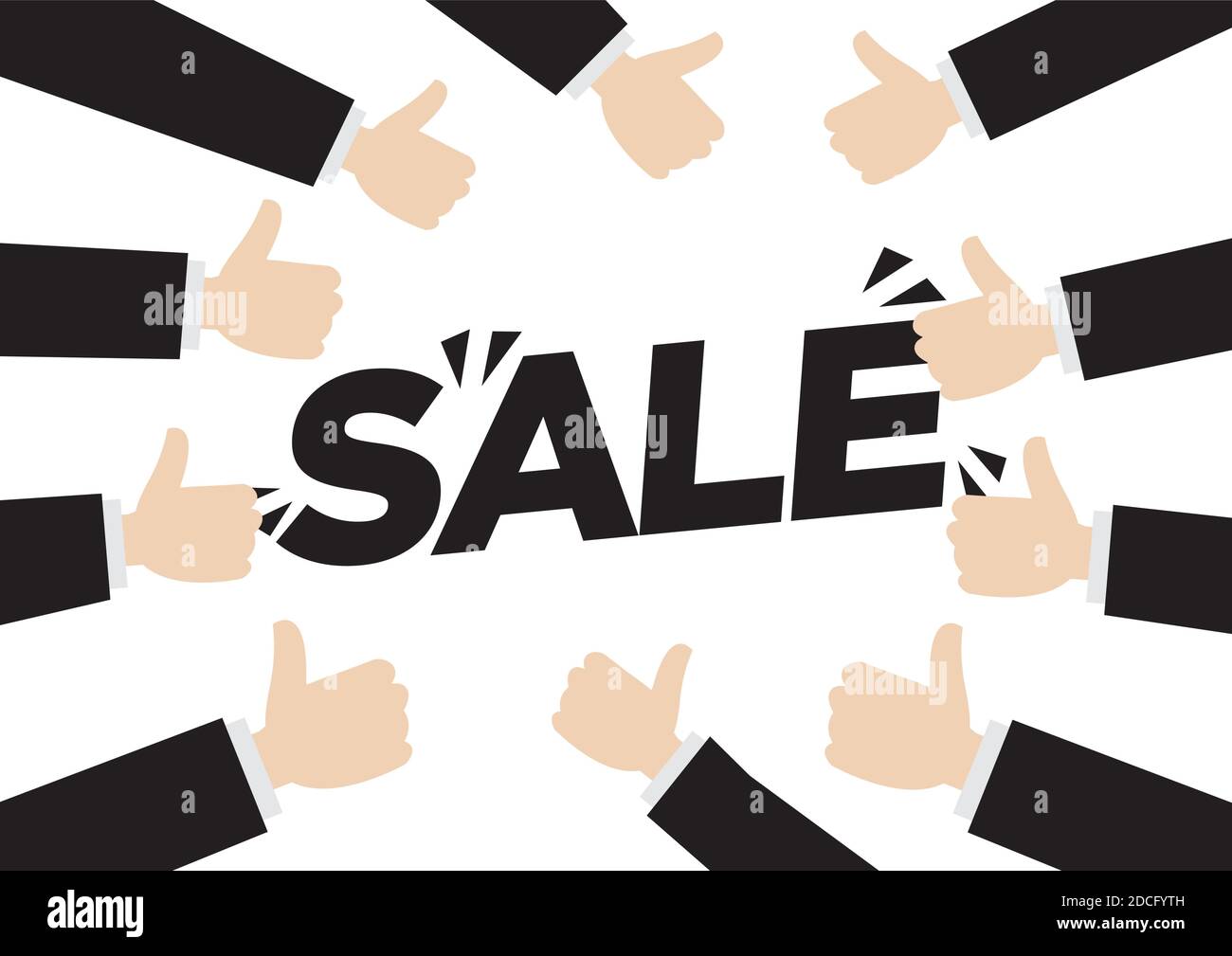 Promotion sale with lots of business thumb up hands. Design for poster ...