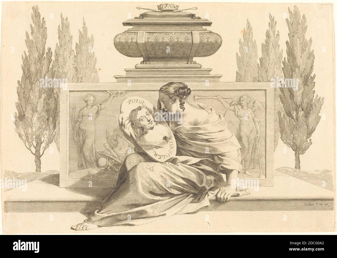 Claude Mellan, (artist), French, 1598 - 1688, Allegory in Honor of Anne ...