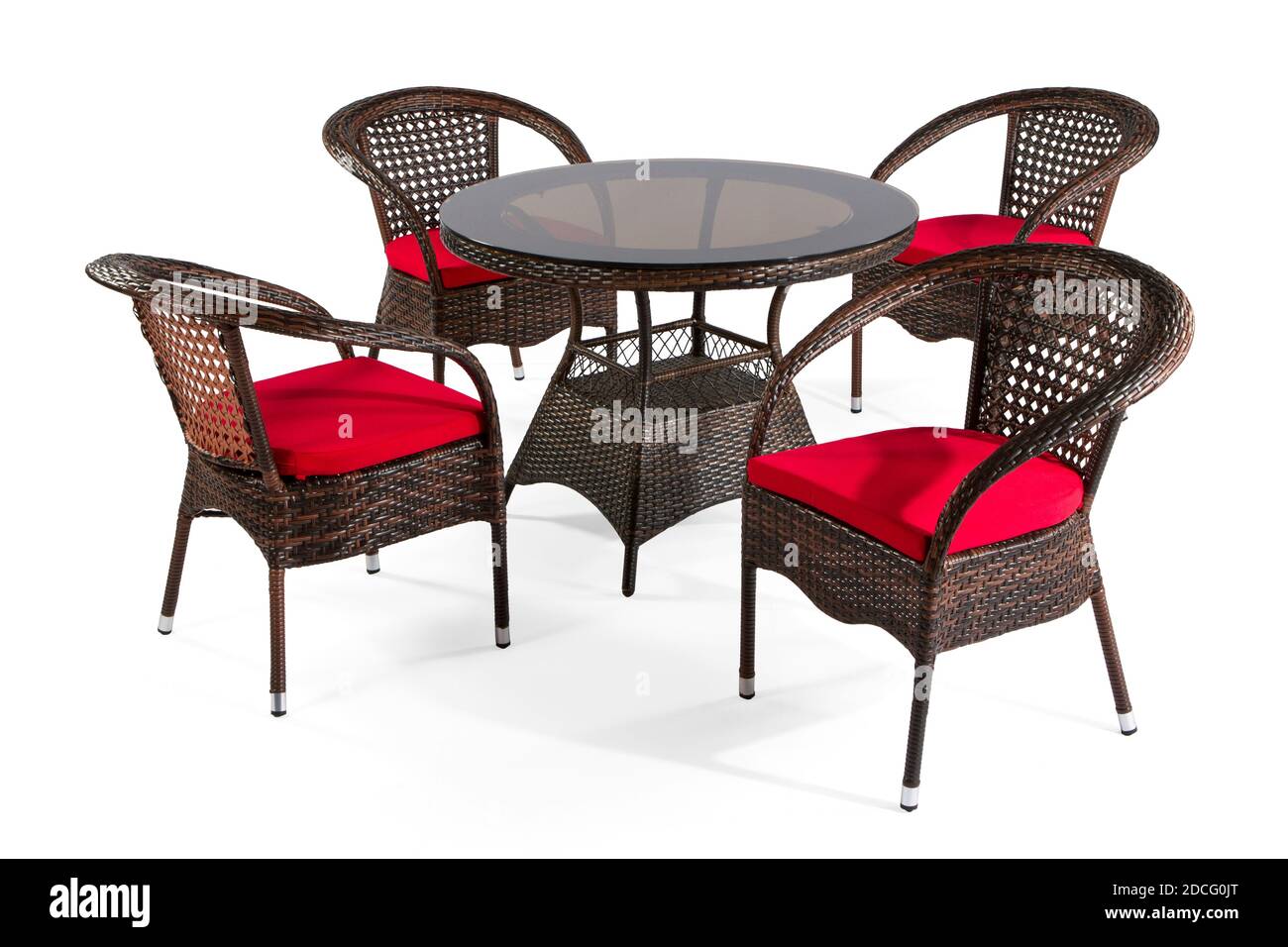 outdoor dining table on white background Stock Photo - Alamy