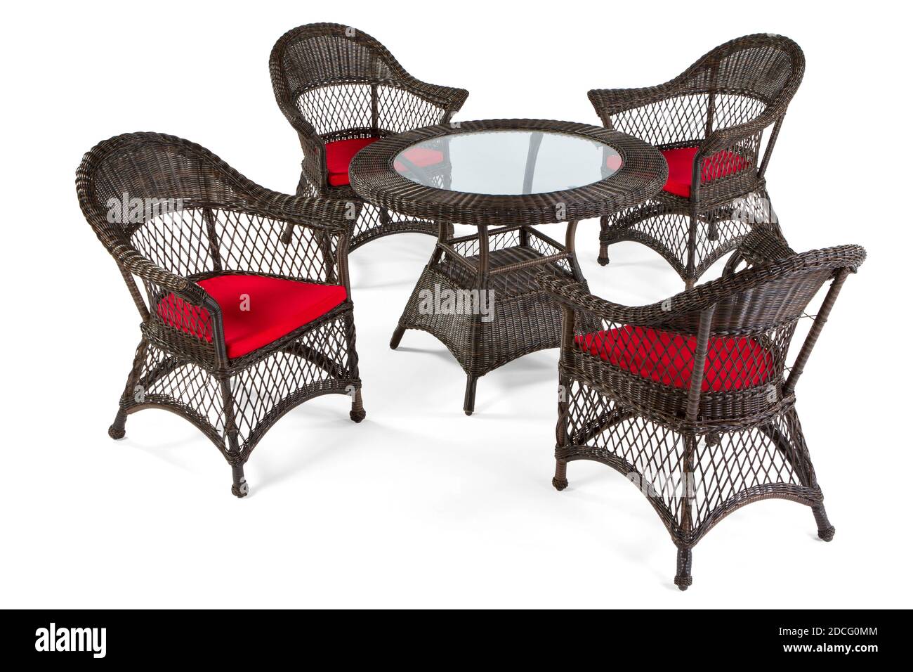 outdoor dining table on white background Stock Photo - Alamy