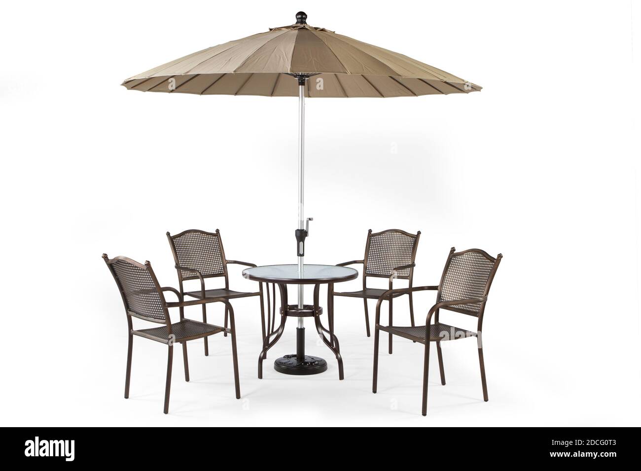 outdoor dining table on white background Stock Photo - Alamy