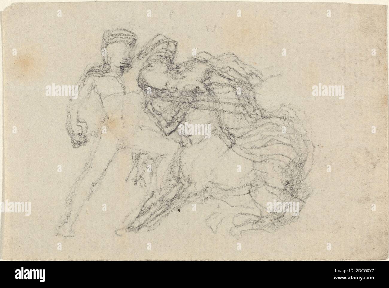 John Flaxman, (artist), British, 1755 - 1826, Battle between Man and ...