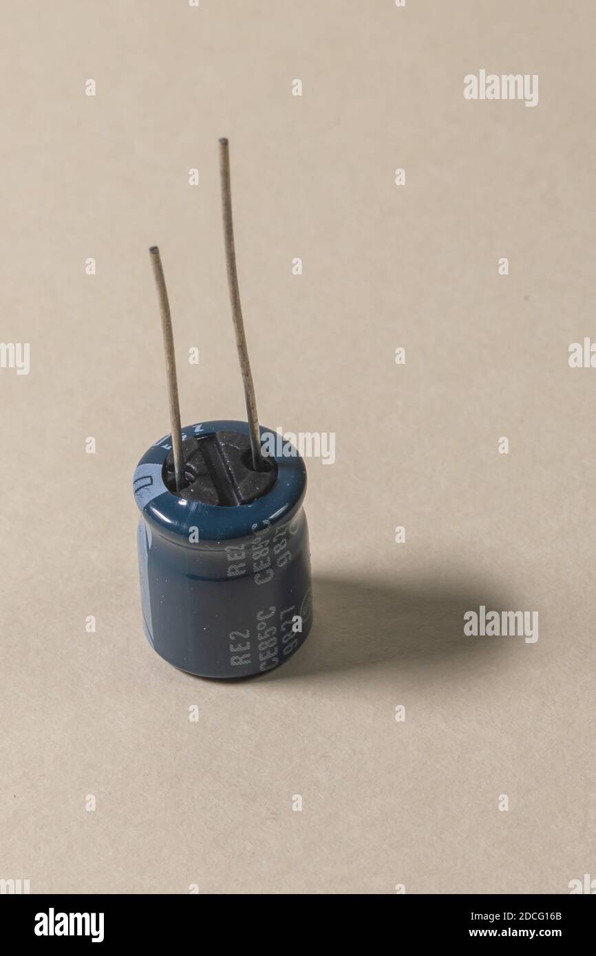 electronic components scattered on clear background Stock Photo - Alamy