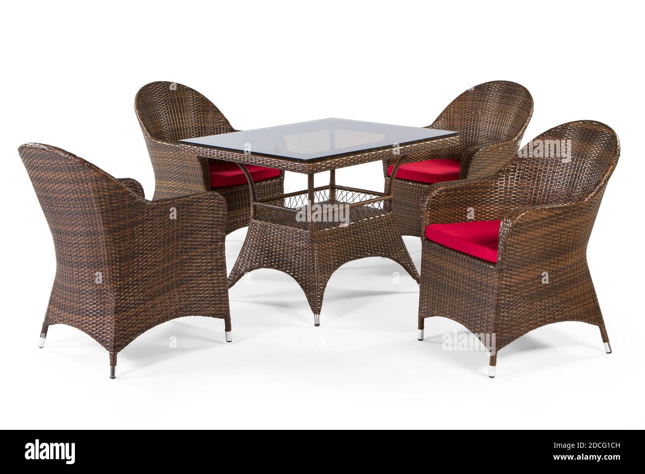 outdoor dining table on white background Stock Photo - Alamy