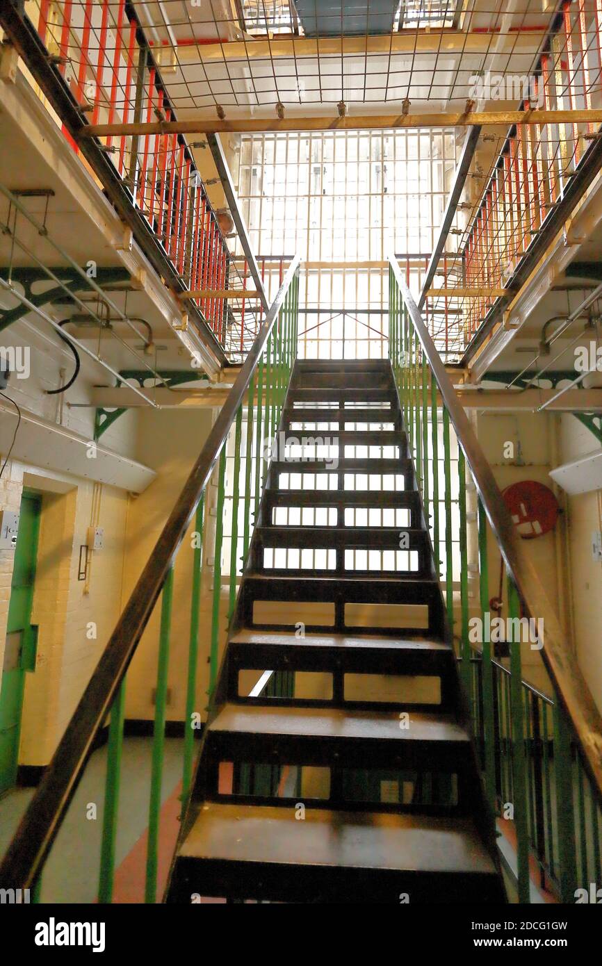 Stairs connecting different level of a prison block inside infamous ...