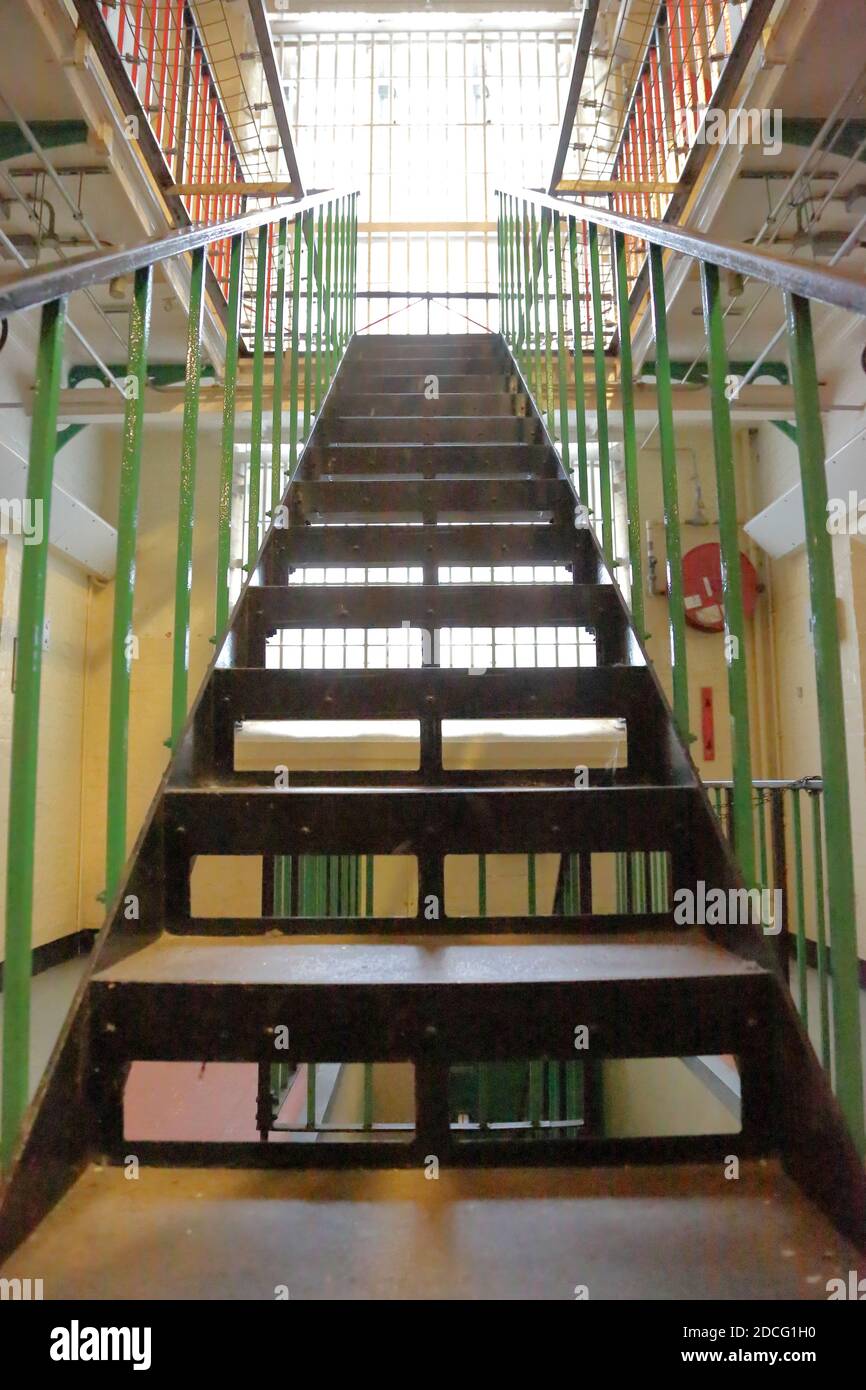 Stairs connecting different level of a prison block inside infamous ...