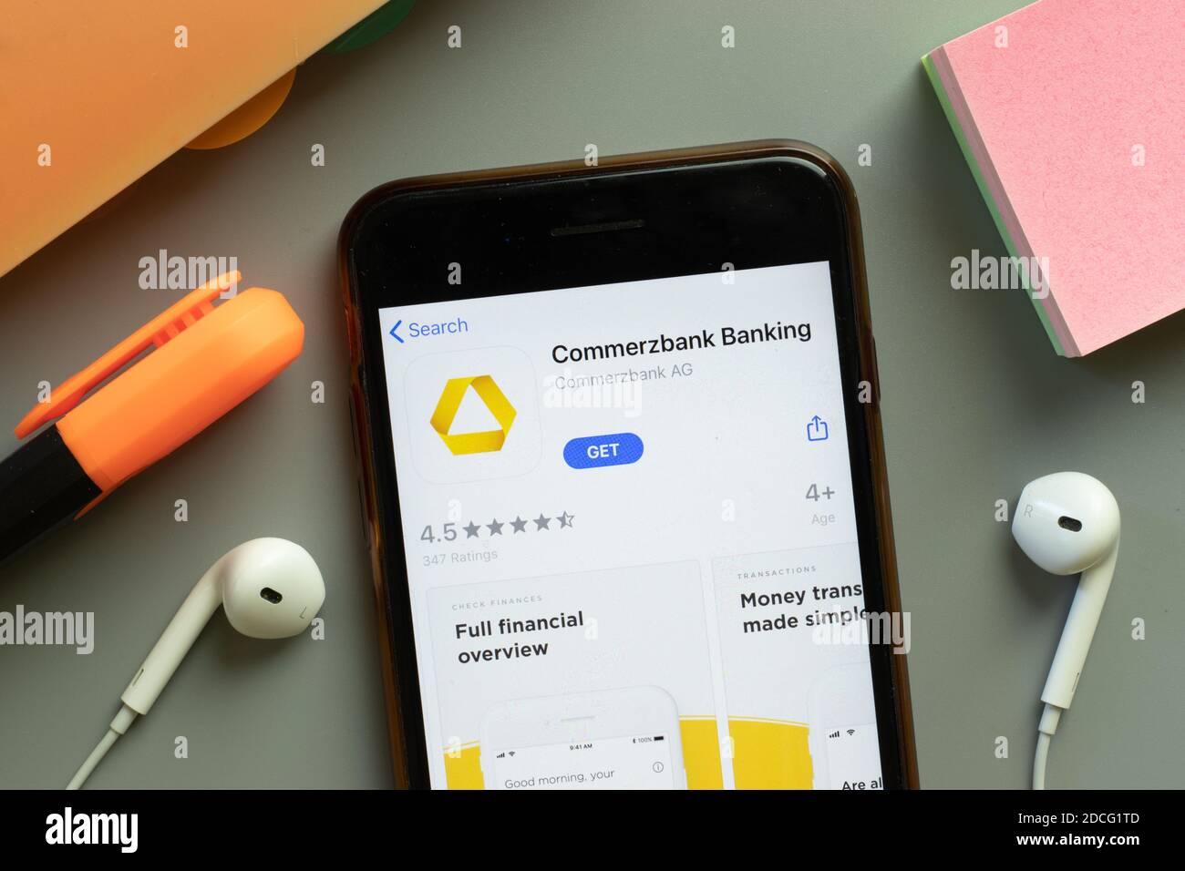 New York, United States - 7 November 2020: Commerzbank Banking app ...