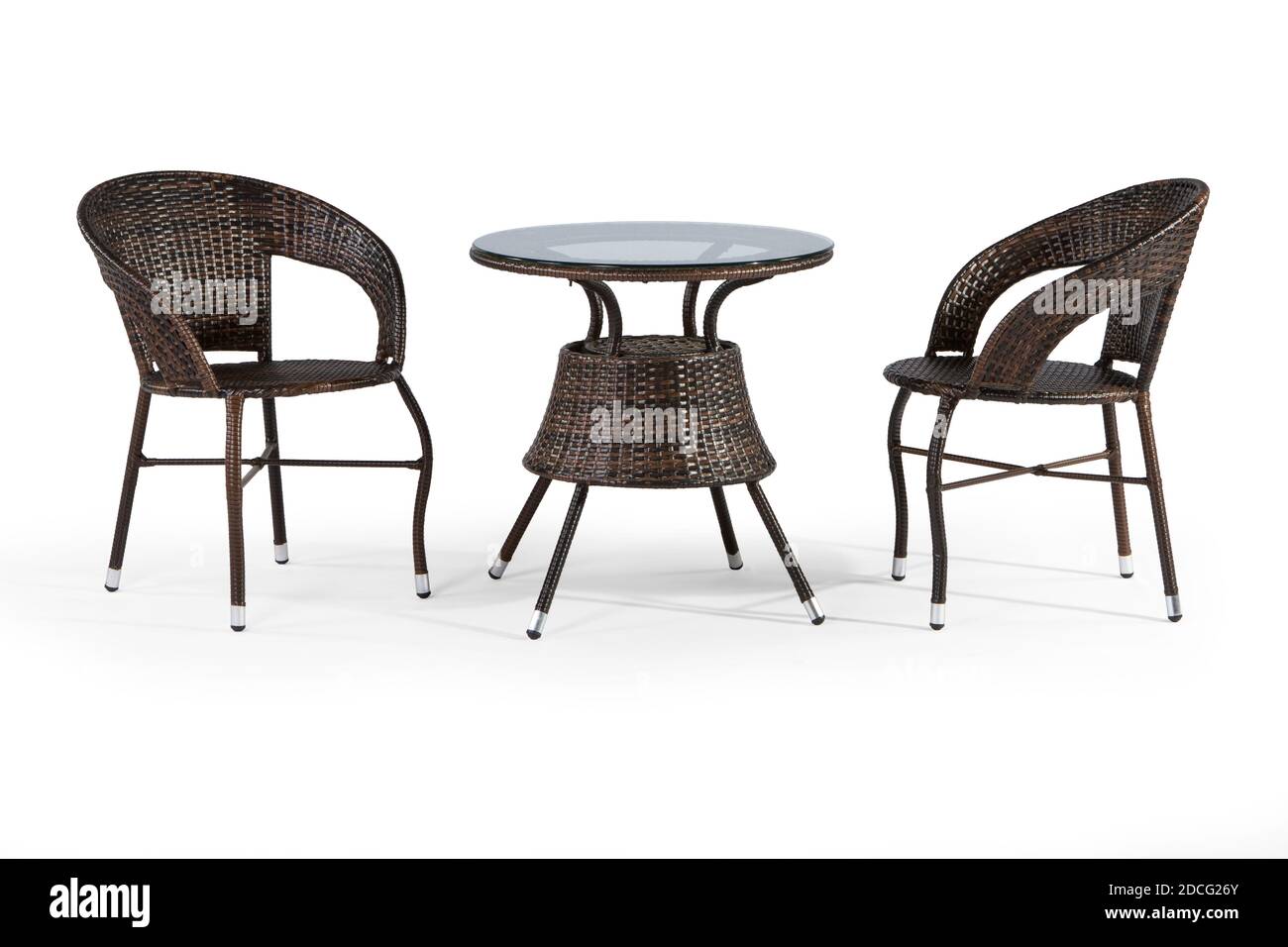 outdoor dining table on white background Stock Photo - Alamy