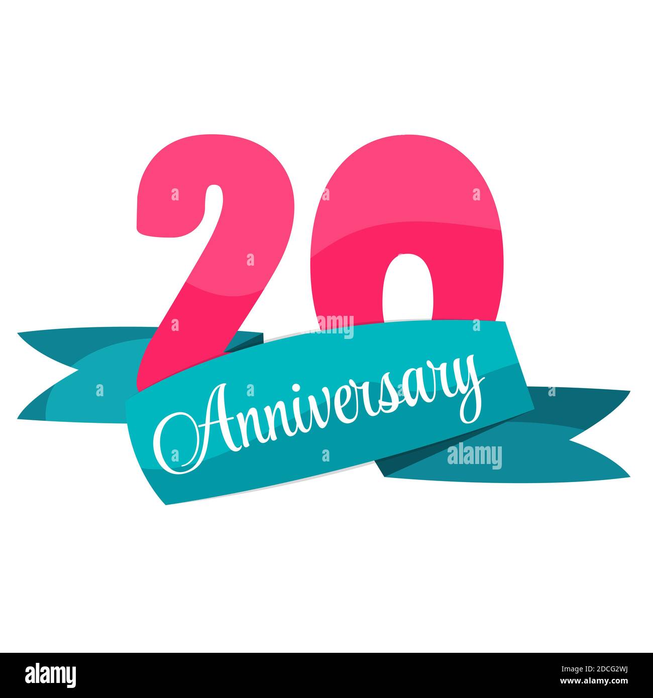 Cute Template 20 Years Anniversary Sign Illustration Stock Photo - Alamy